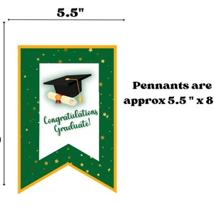 Green & Gold Graduation Banner to Print and Assemble at Home; Great for ...