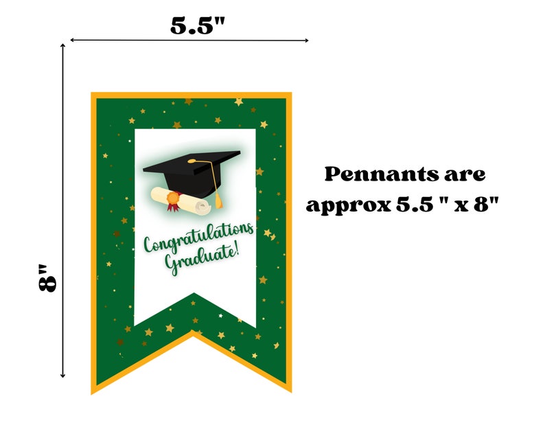 Green & Gold Graduation Banner to Print and Assemble at Home; Great for ...