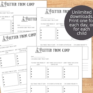 Printable Summer Camp Stationery, Letters From Camp, Fill in the Blank ...