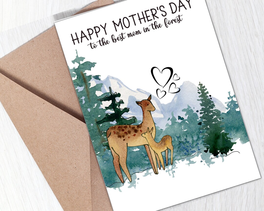 Woodland Forest Mother's Day Card, Last Minute Mother's Day Card ...
