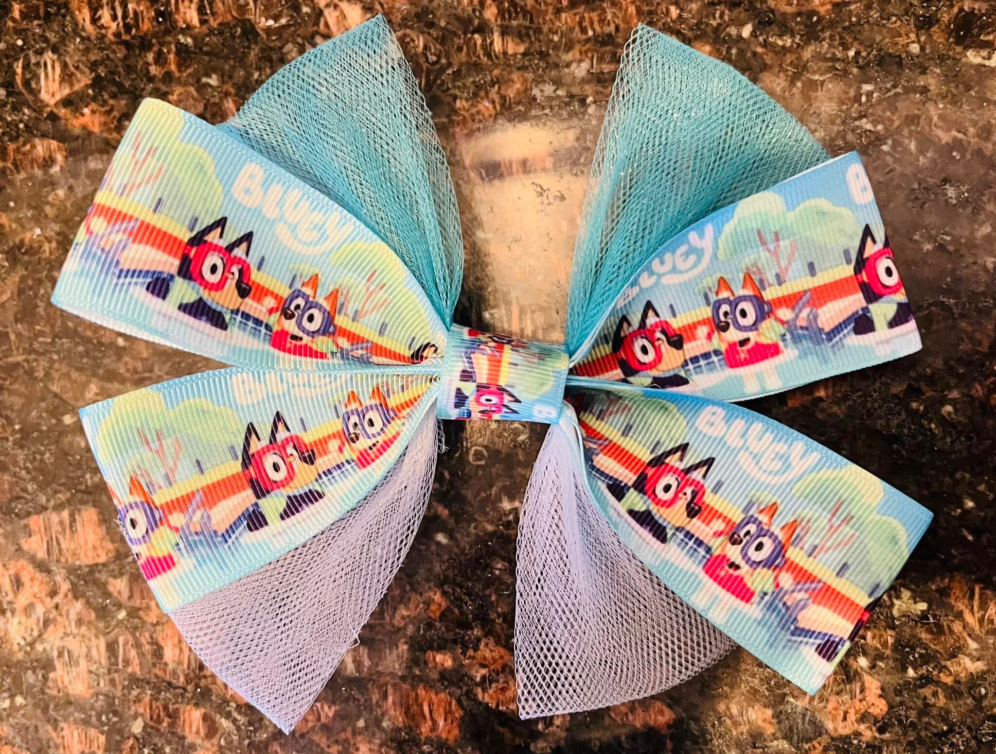 Jumbo Bluey and Bingo by the Pool Ribbon and Tulle on Lined - Etsy