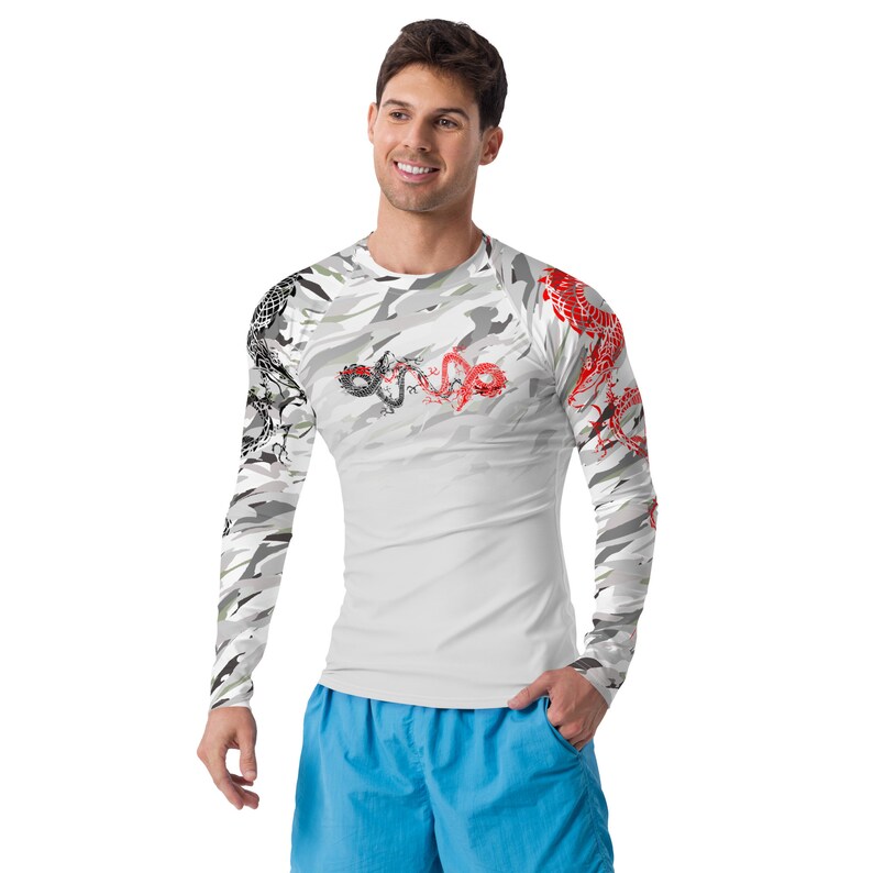 Red-black Dragon, Storm Shadow Men's Rash Guard - Etsy