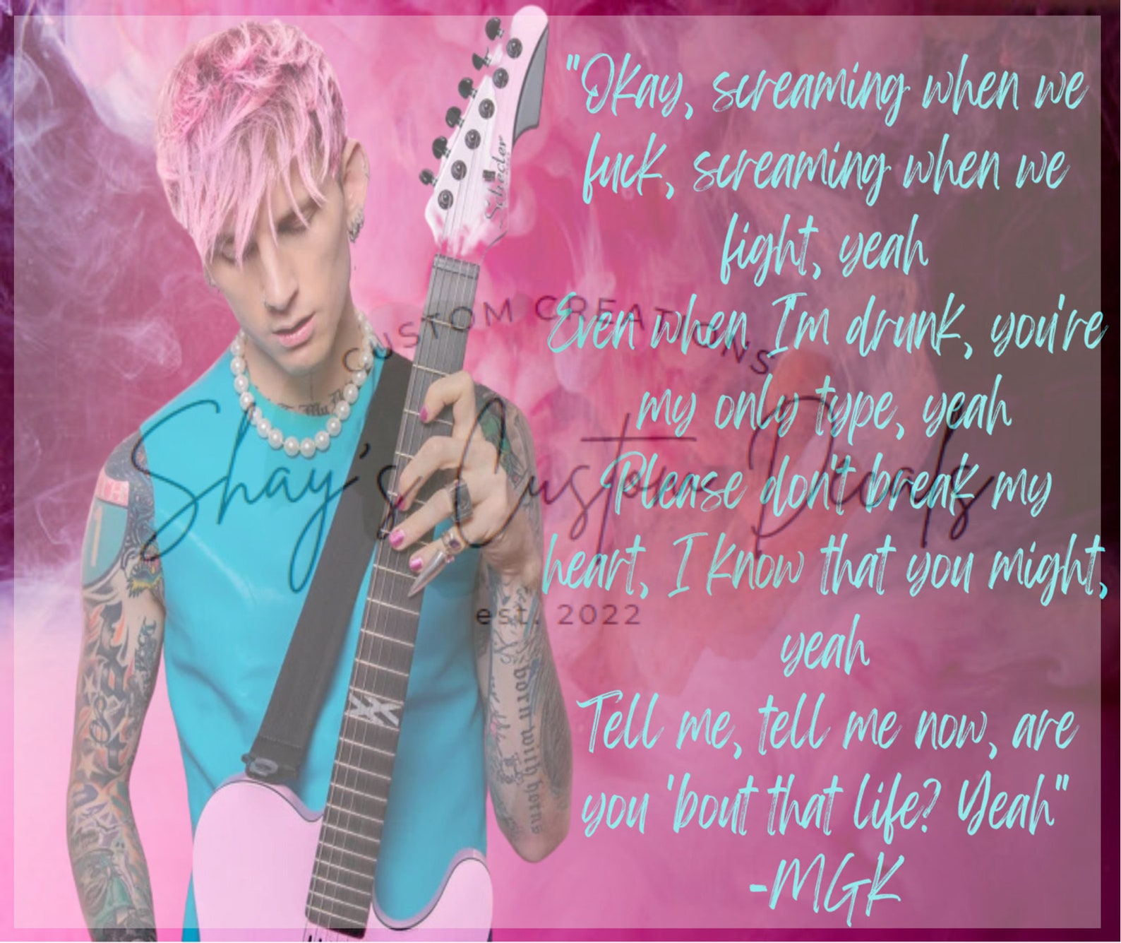 Digital Download MGK Tumbler 20 Oz Skinny Machine Gun Kelly Tumbler ...