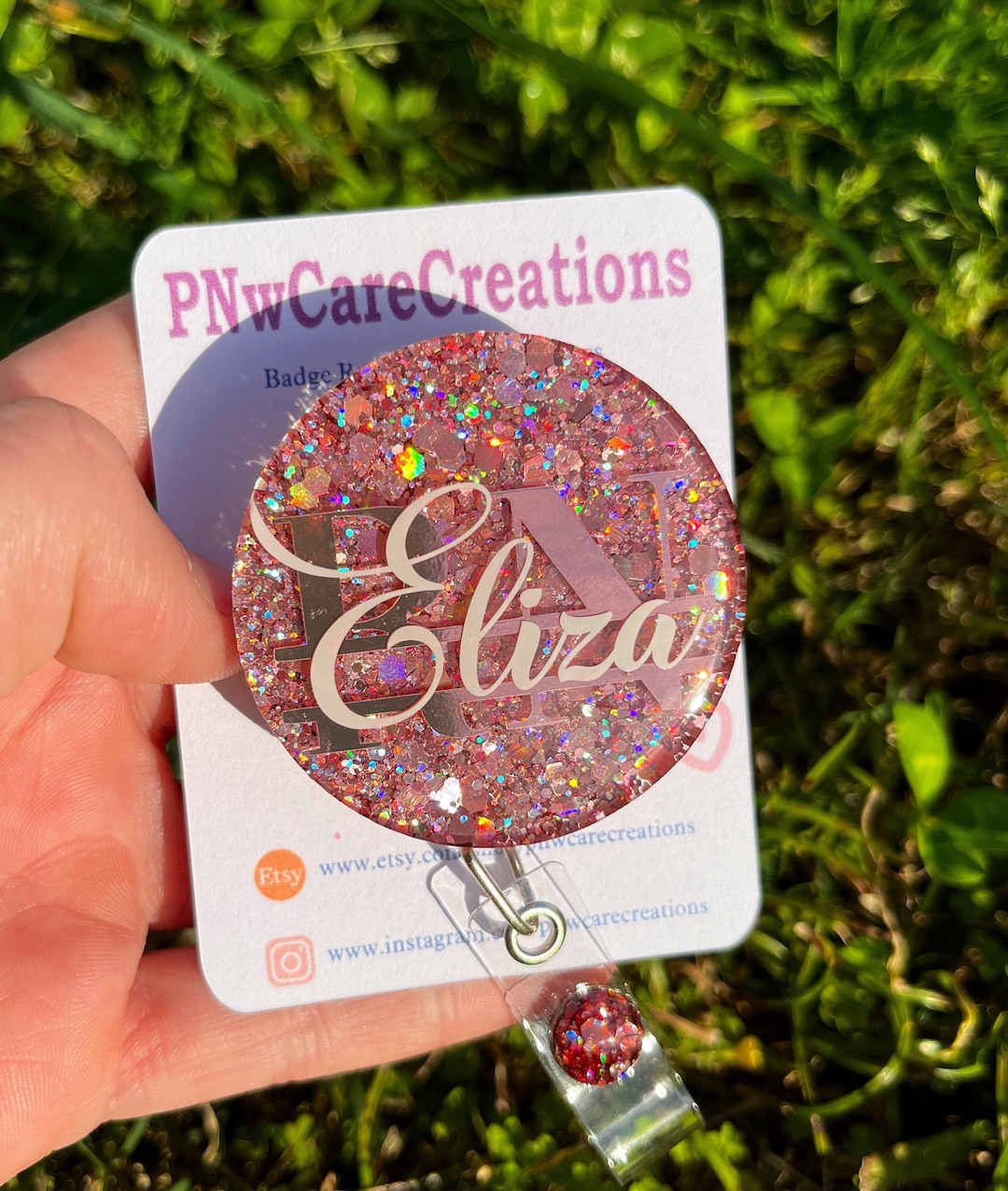 Hospital Badge Reels, RN Nurse Badges, Nurse Badgereels, Resin, Glitter ...