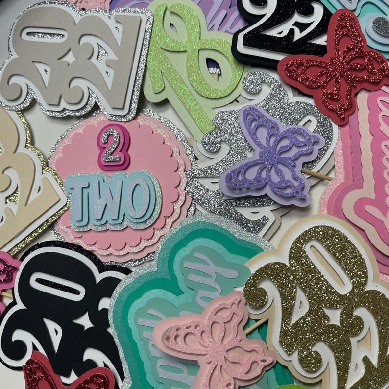 Birthday Cake Toppers Number Cake Toppers Cupcake Toppers - Etsy