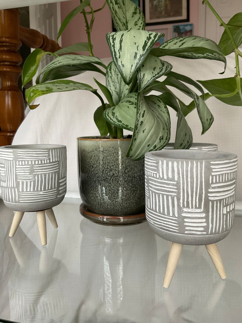 Small Suucculent Tri-pod Planter Home Decor Indoor Plant Pot - Etsy