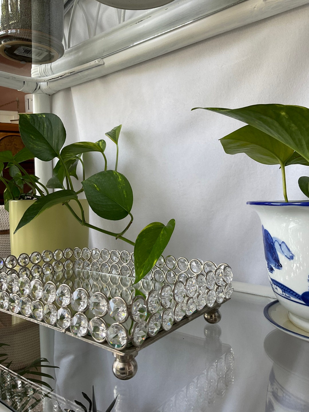 Crystal Mirror Elevated Tray – Gold Brass Jewelry Holder, Home Decor - Etsy
