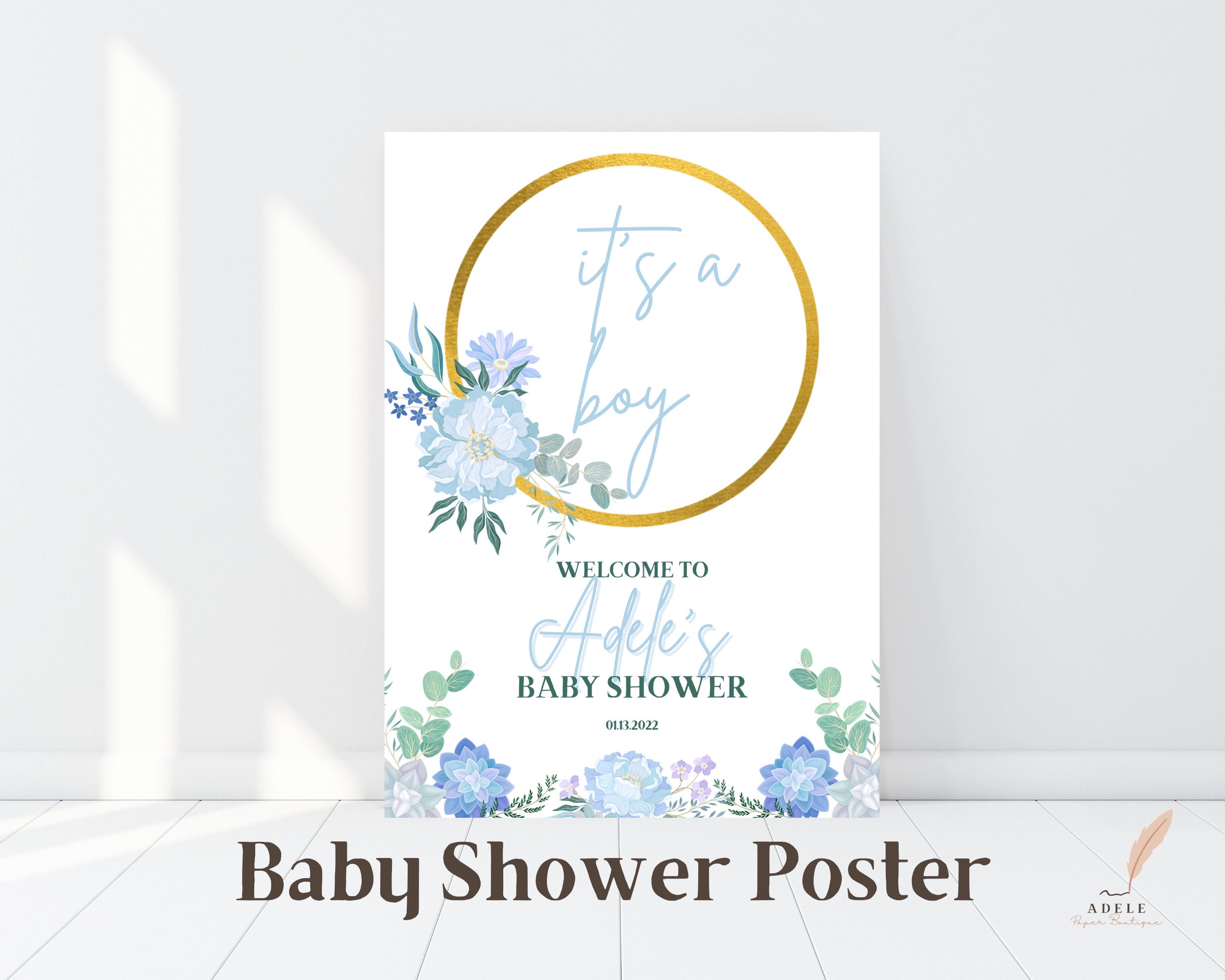 It's A Boy - Baby Shower Welcome Poster - Etsy