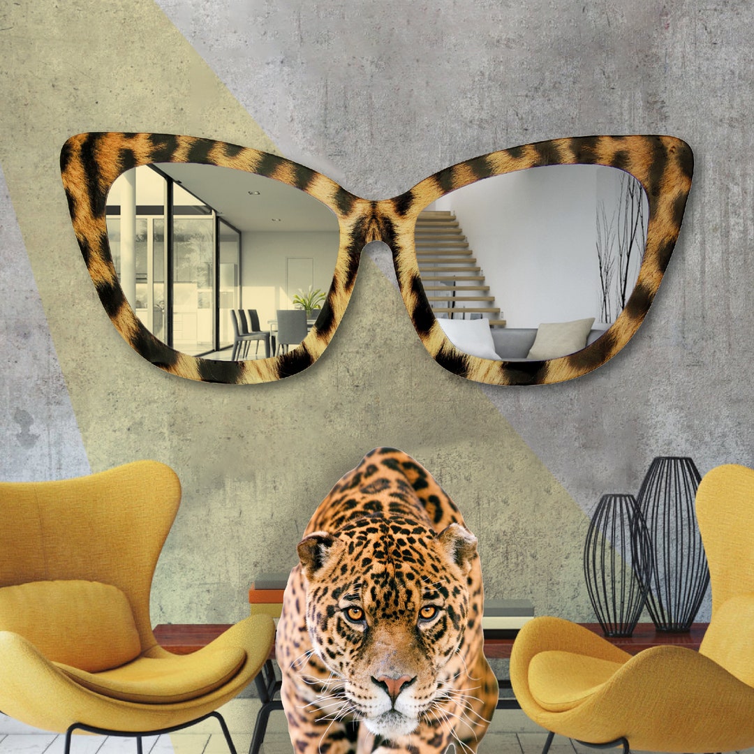Unique Glasses Mirror, Leopard Decor,decorative Animal Print Mirror ...