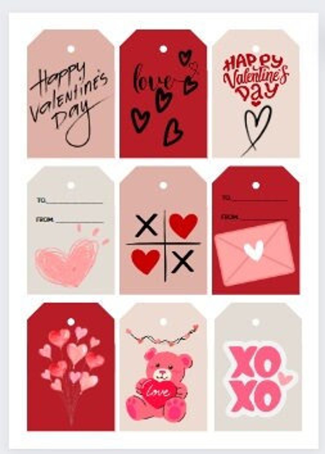Fully Editable Canva Valentines Day Tag Printable Colorful - Etsy