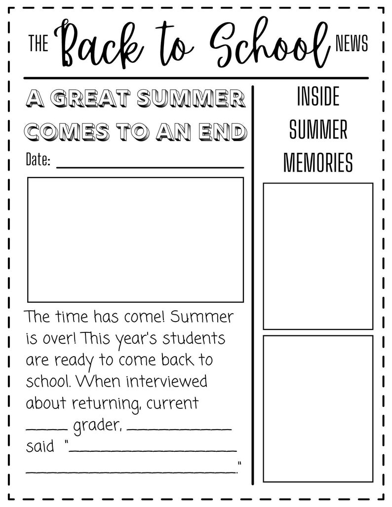 Back to School Writing Activity - Etsy