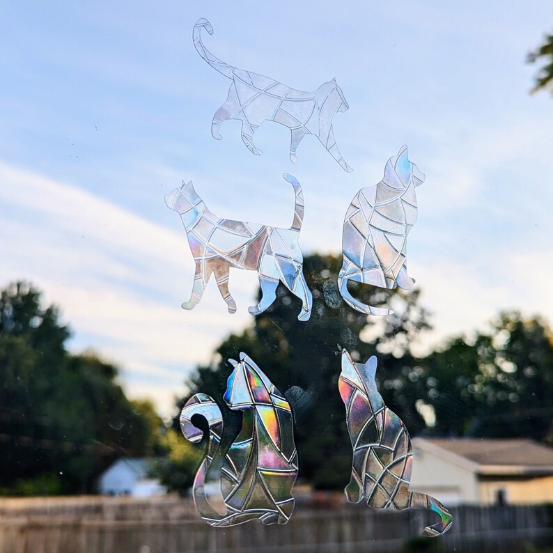 Cat Rainbow Window Clings Rainbow Window Prism Removeable - Etsy