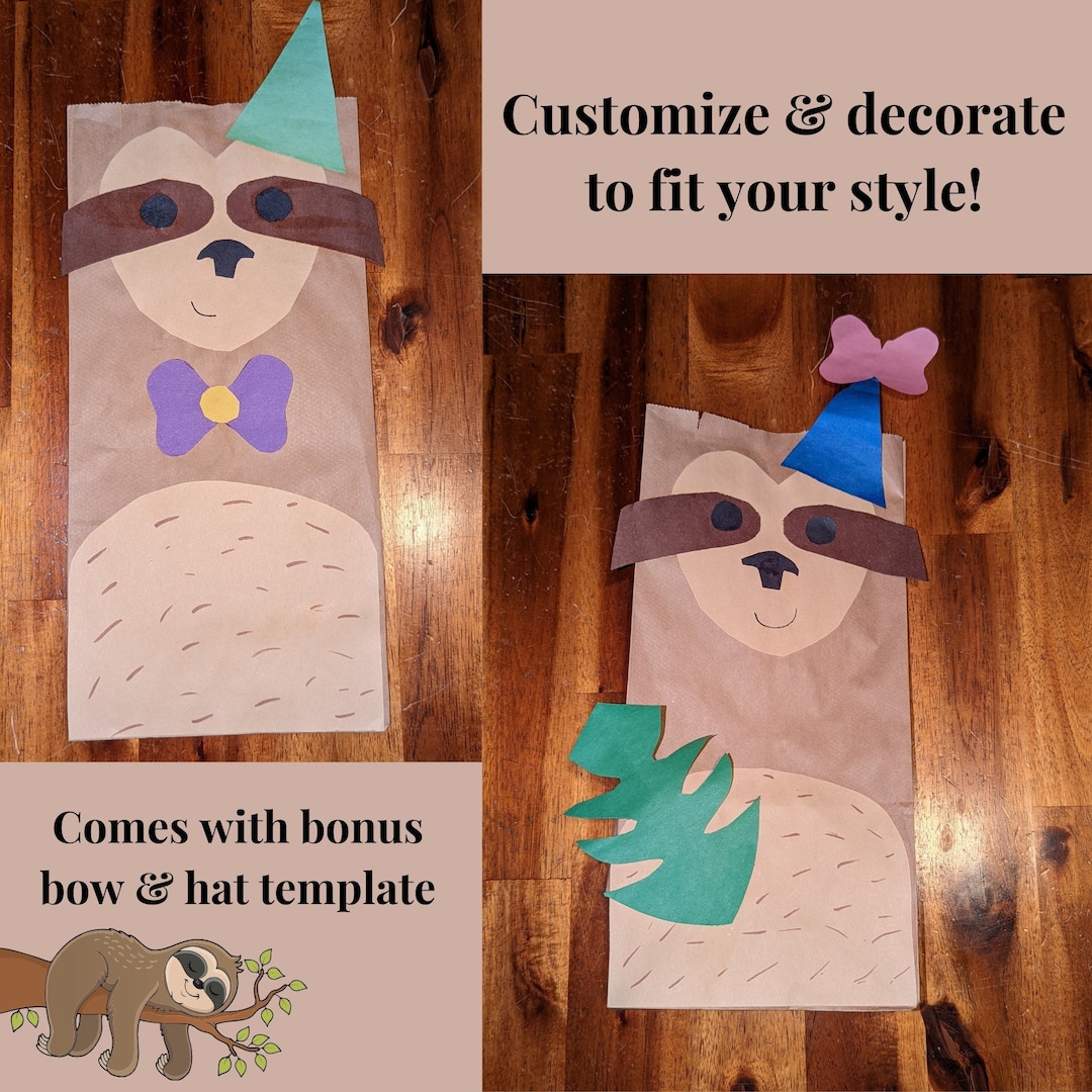 Sloth Goody Bag Printable Template - Sloth Birthday Party Goody Bag ...