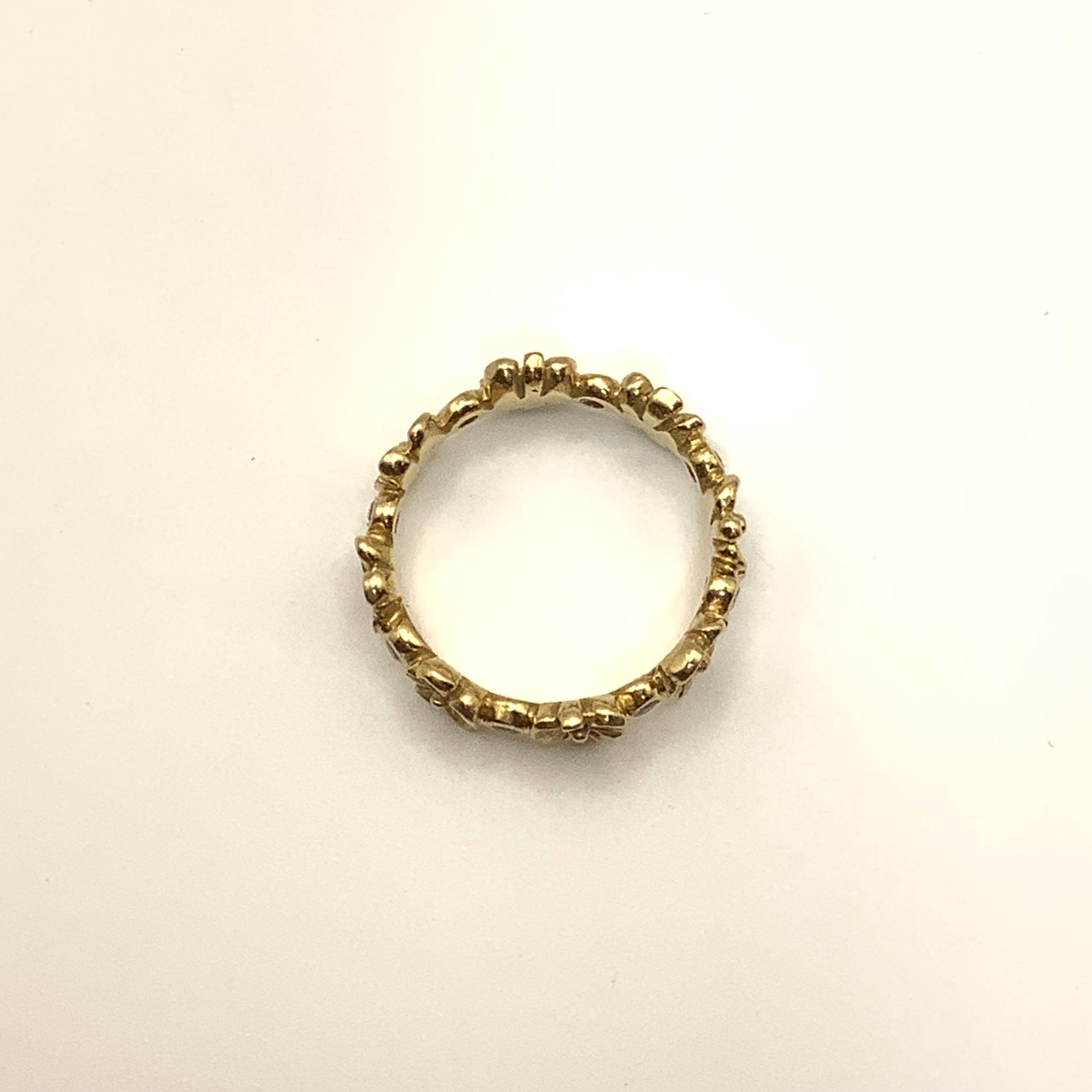 Vintage 18 Karat Yellow Gold Diamond Eternity Ring - Appraised - Daisy ...