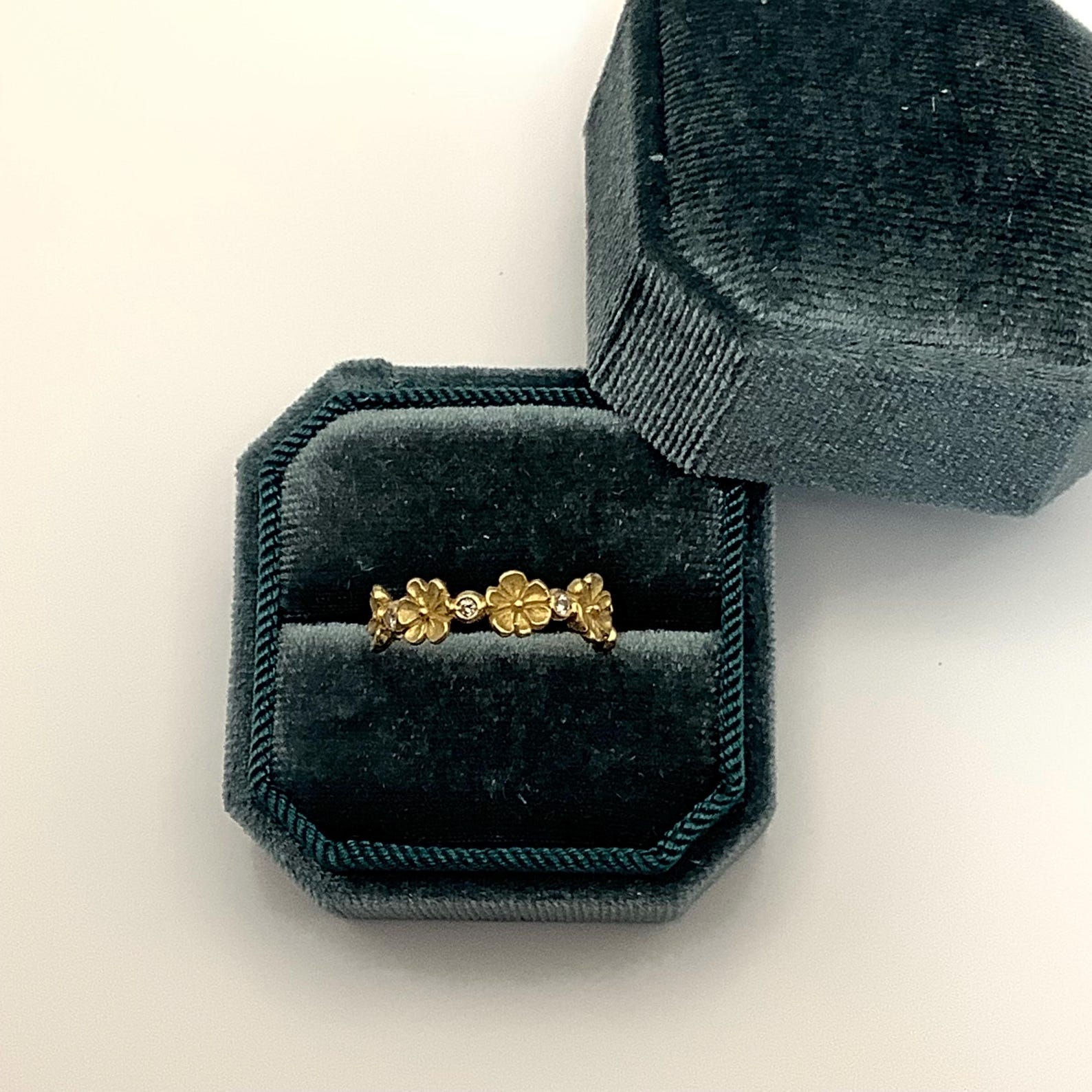 Vintage 18 Karat Yellow Gold Diamond Eternity Ring - Appraised - Daisy ...