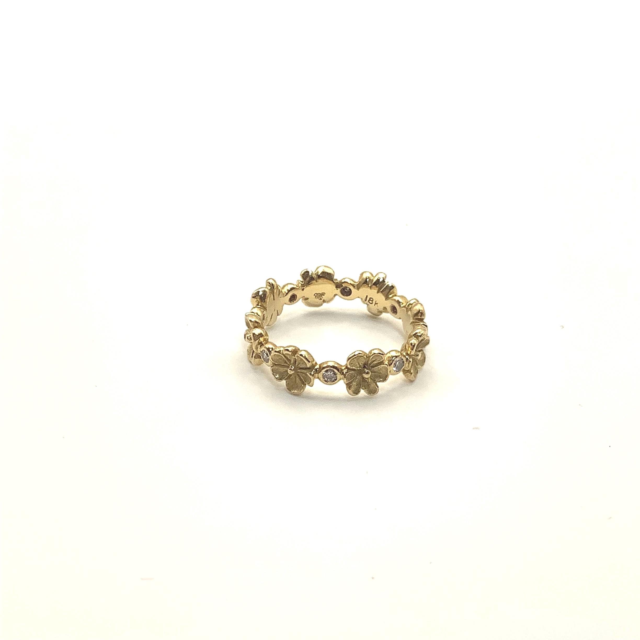 Vintage 18 Karat Yellow Gold Diamond Eternity Ring - Appraised - Daisy ...