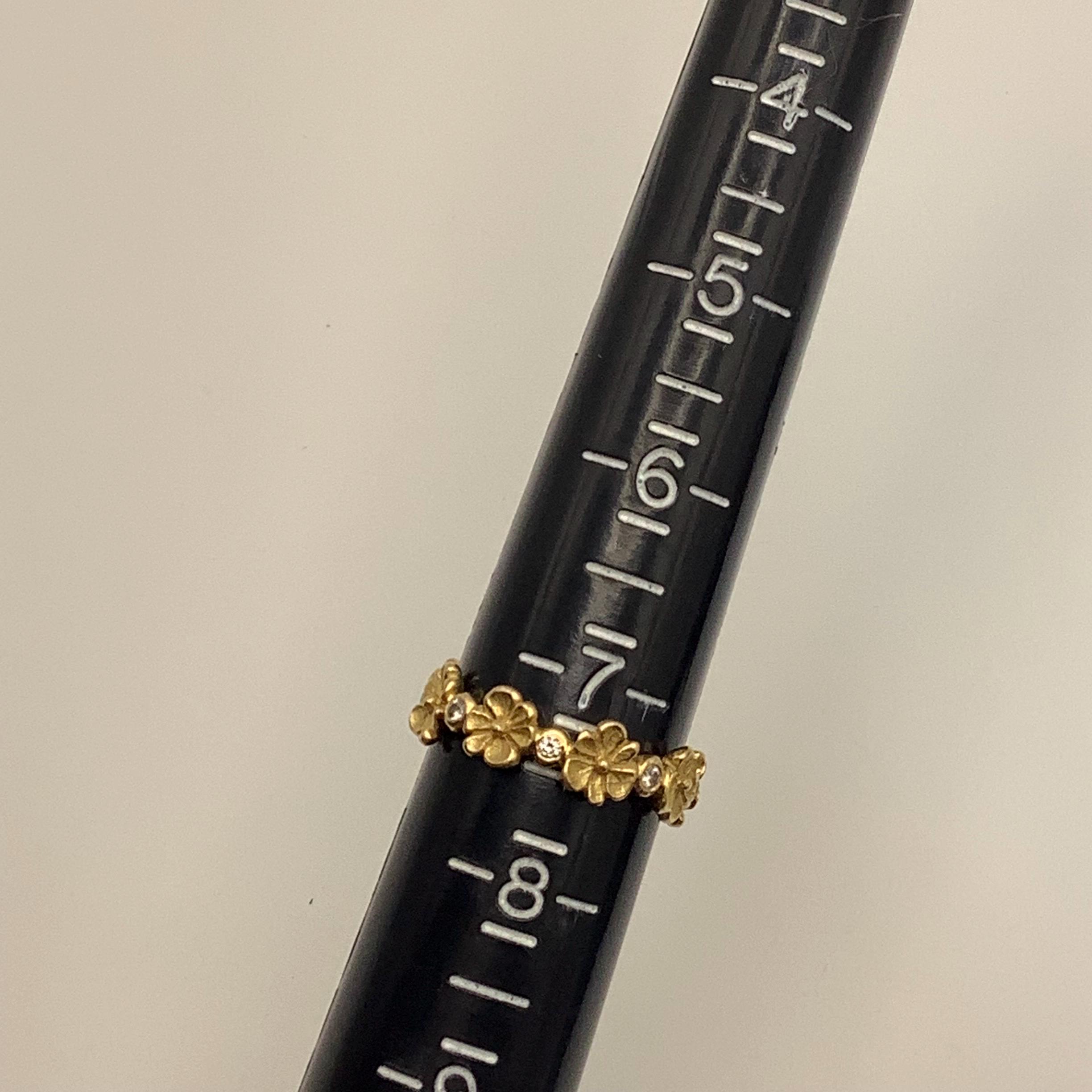 Vintage 18 Karat Yellow Gold Diamond Eternity Ring - Appraised - Daisy ...