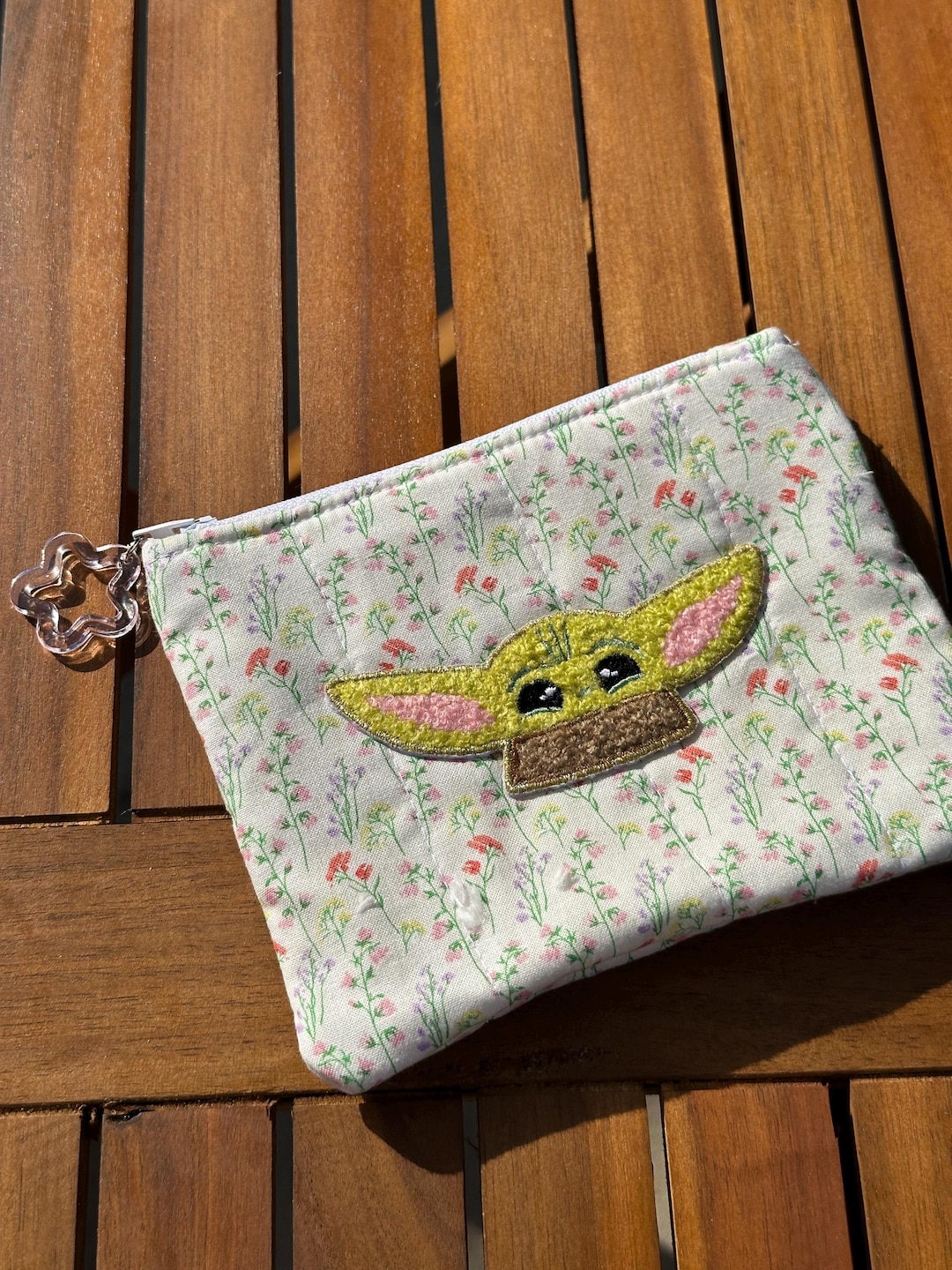 Grogu Inspired Floral Pouch, Baby Yoda Inspired Pouch, Star Wars ...
