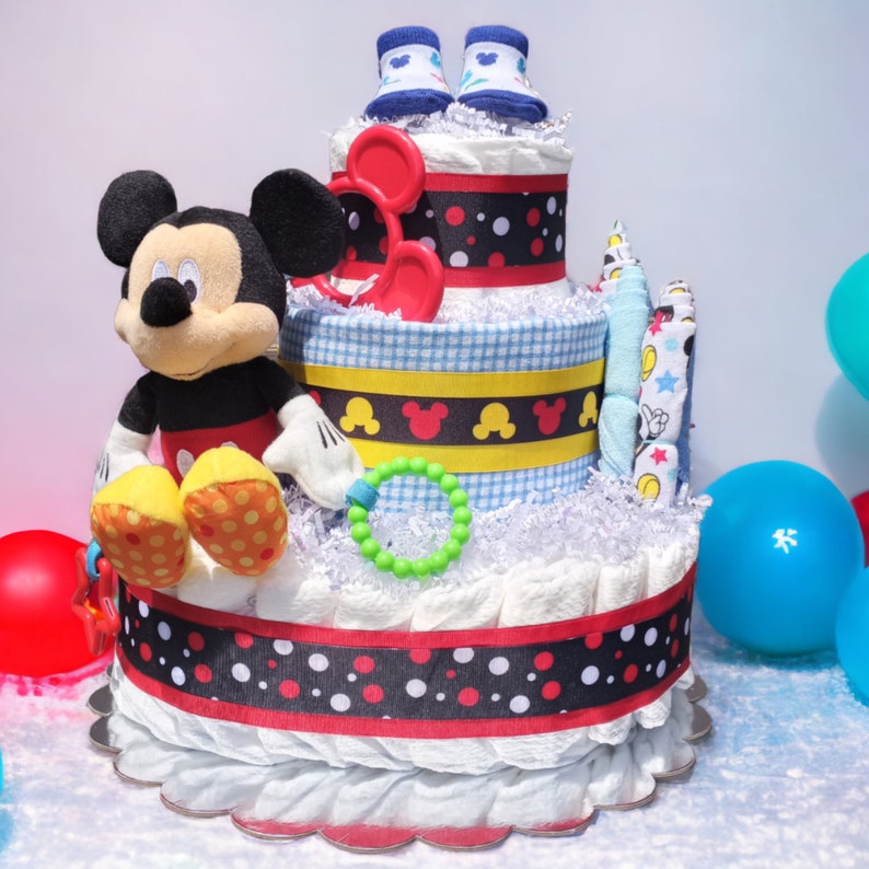 Mickey & Minnie Mouse Diaper Cakes Diaper Cake Girl Diaper - Etsy