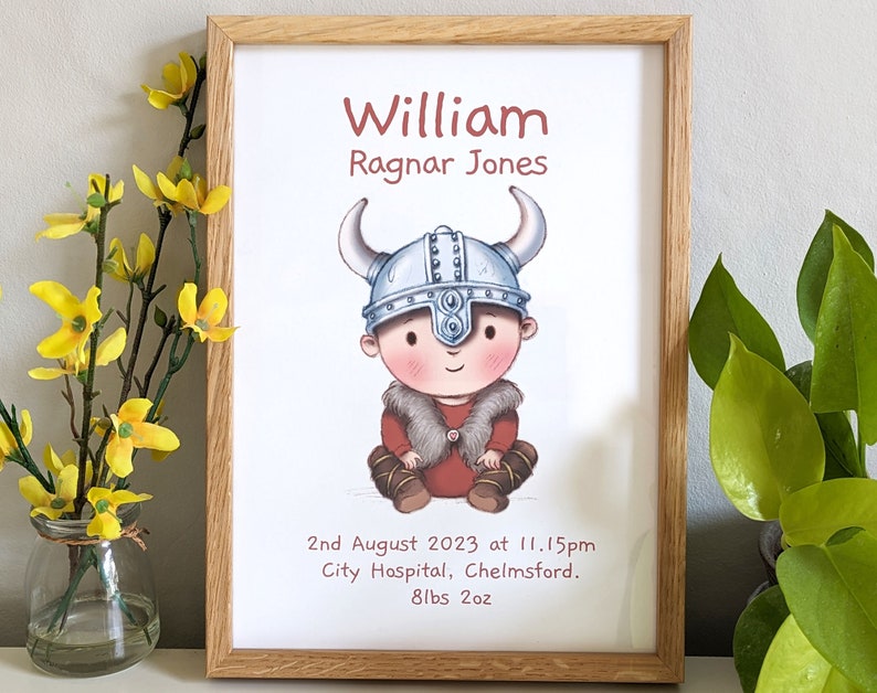 Personalised Baby Viking Birth Print. New Baby Viking Nursery Print. - Etsy