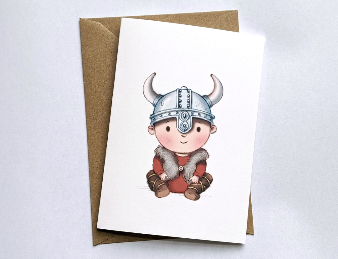 Baby Viking Card. A6 Illustrated Card - Etsy