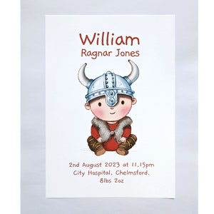Personalised Baby Viking Birth Print. New Baby Viking Nursery Print. - Etsy