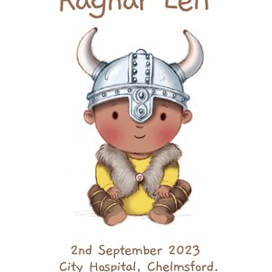 Personalised Baby Viking Birth Print. New Baby Viking Nursery Print. - Etsy