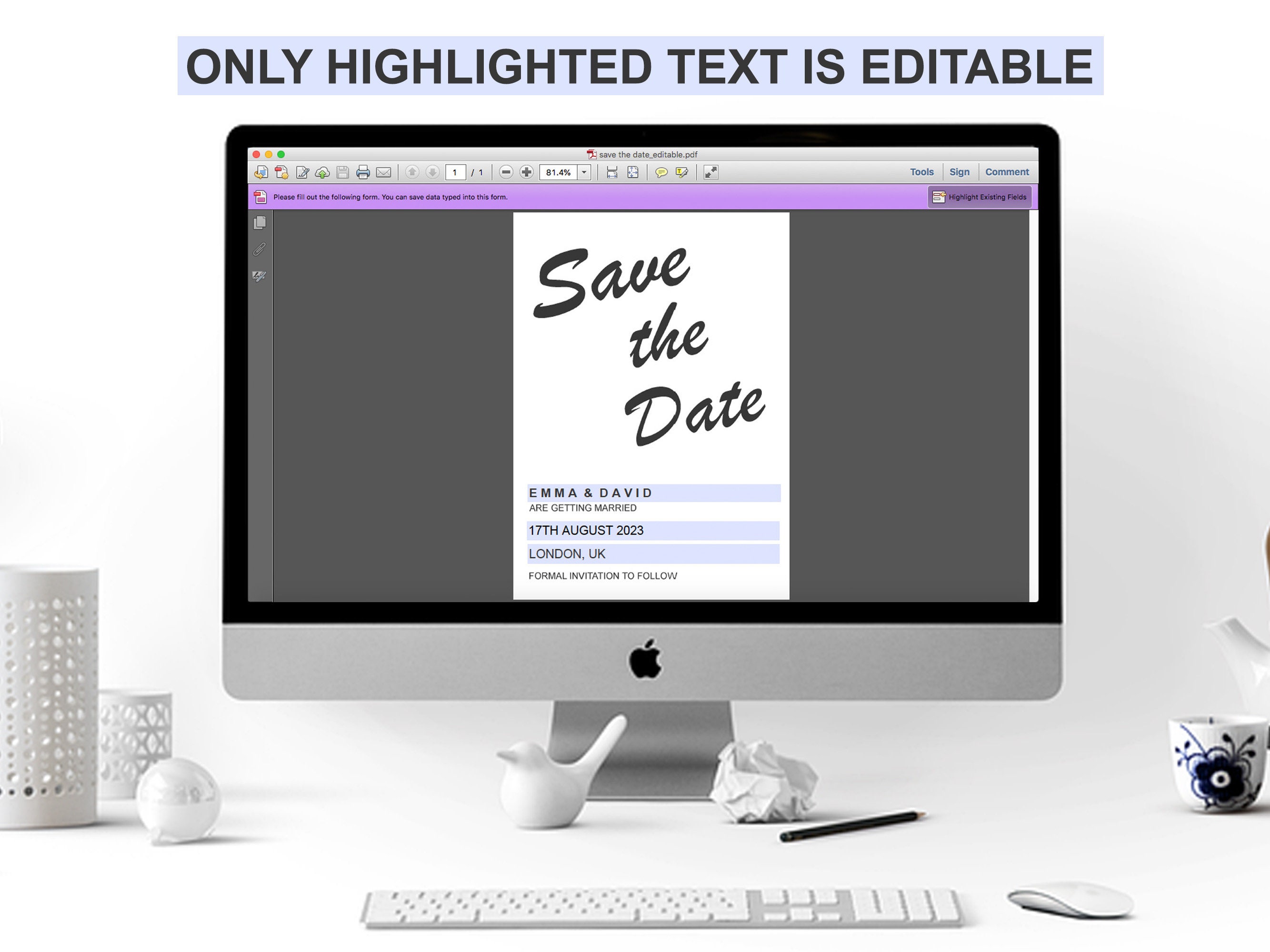 Save the Date Template Printable Save the Date Invitation Wedding Save ...