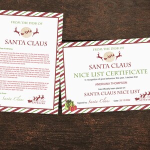 Official Letter From Santa Claus Nice List Certificate Bundle ...