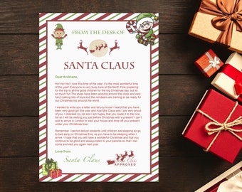 Letter From Santa | Editable Template | Instant Download | Personalised ...