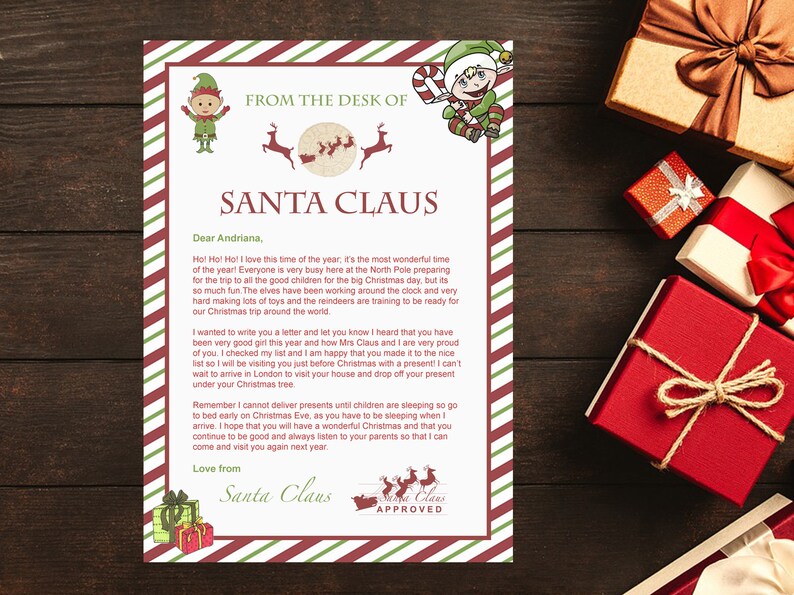 Official Letter From Santa Claus Nice List Certificate Bundle ...