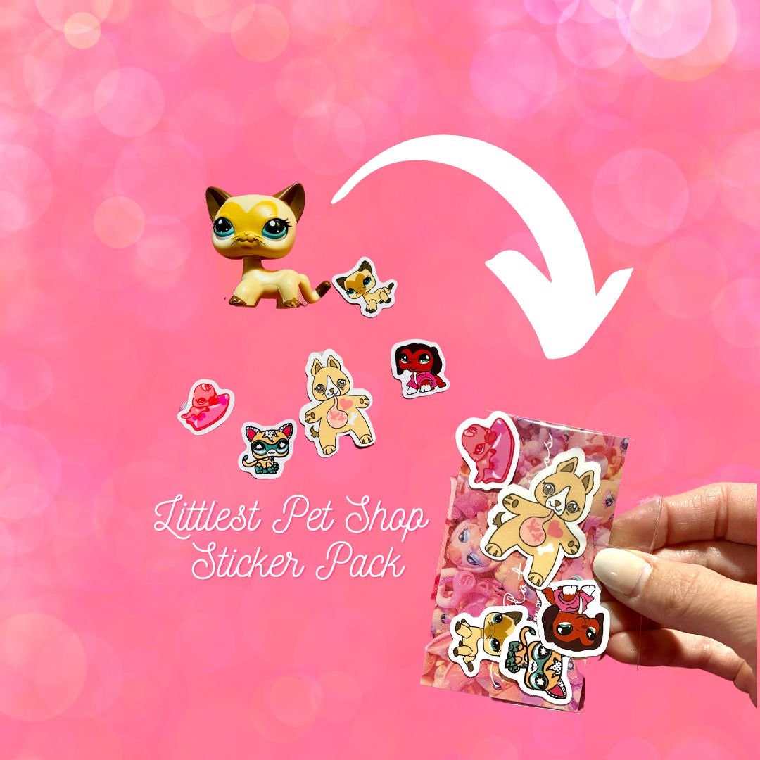 Littlest Pet Shop Handdrawn Vinyl Sticker Pack - #675 , #3573 , La ...