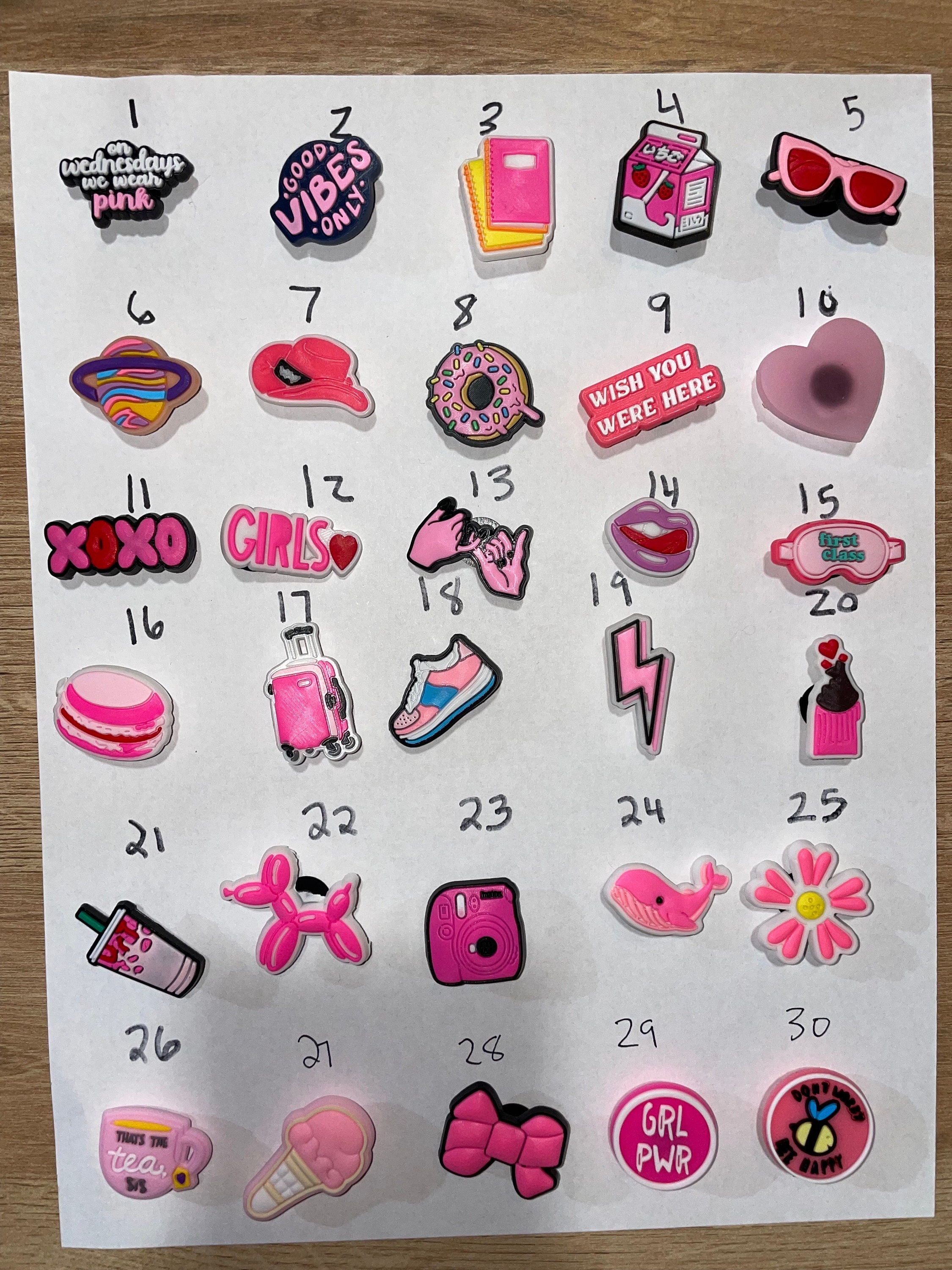 Pink Themed Croc and Bogg Bag Charms | Barbie | Girly | Valentines Day ...