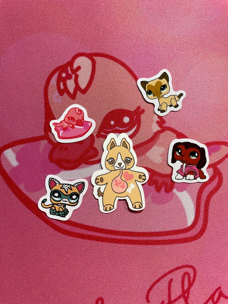 Littlest Pet Shop Handdrawn Vinyl Sticker Pack 675 3573 - Etsy