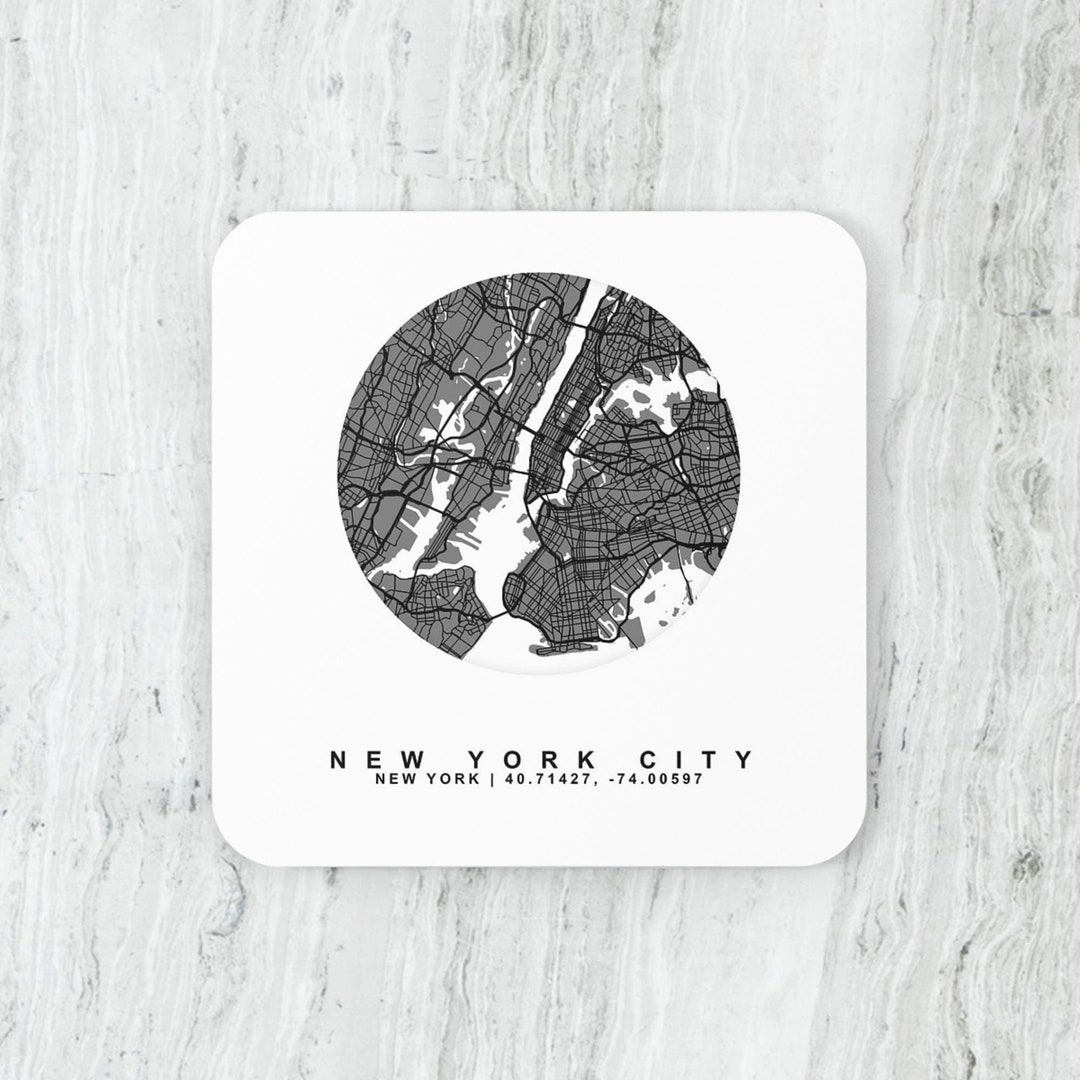 Custom Map Coaster, Travel Map Gift, Any City Art, Map Art, Aesthetic ...