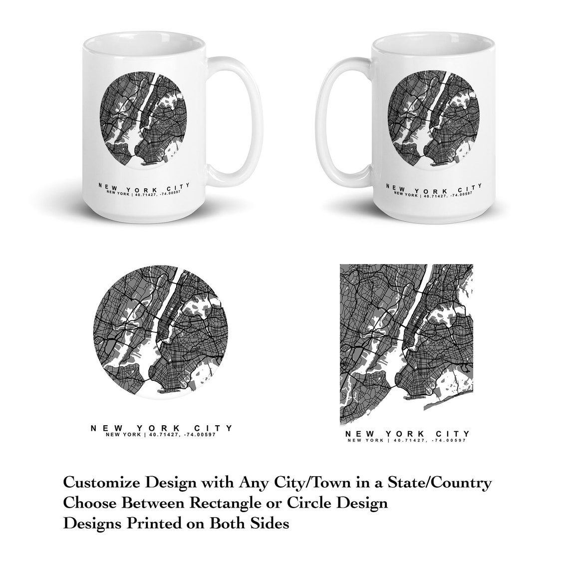 Custom Map Coffee Mugaesthetic Mugceramic Travel Mugcustom - Etsy