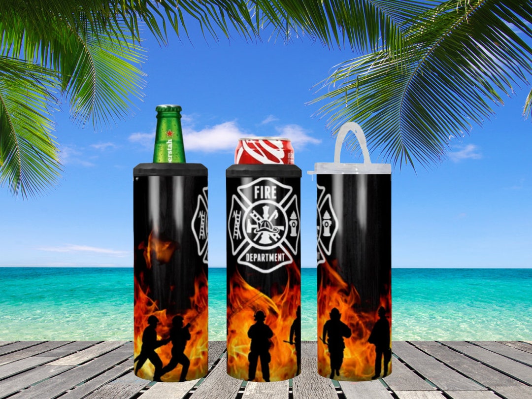 Custom Firefighter 5in1 Can Cooler/tumbler, 16oz Tumbler, Holds - Cans ...
