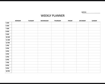 Weekly Planner Weekly Schedule Weekly Planner Printable - Etsy