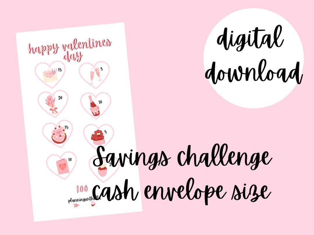 Valentines Day Savings Challenge Printable Digital Download Cash ...