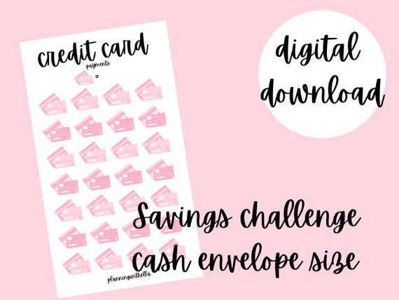 Savings Challenge Printable Digital Download Credit Card - Etsy