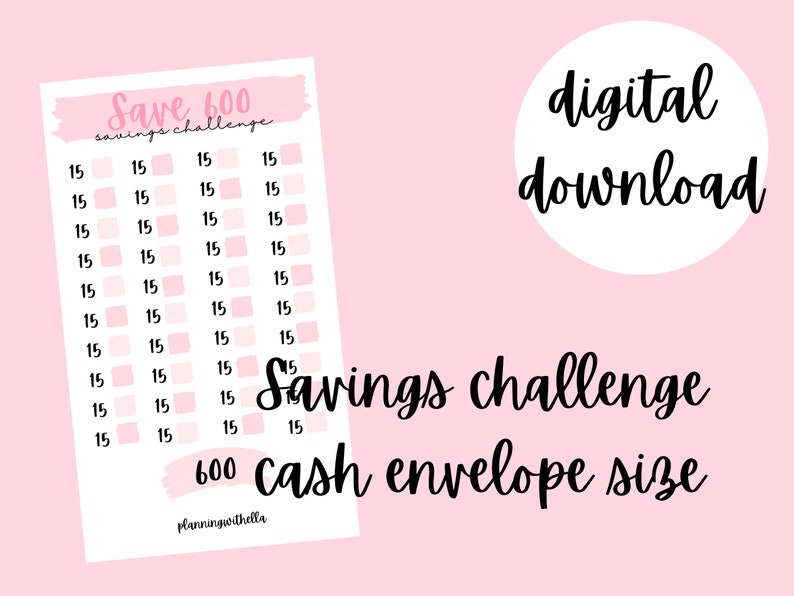 Save 600 Savings Challenge Printable Digital Download Cash - Etsy