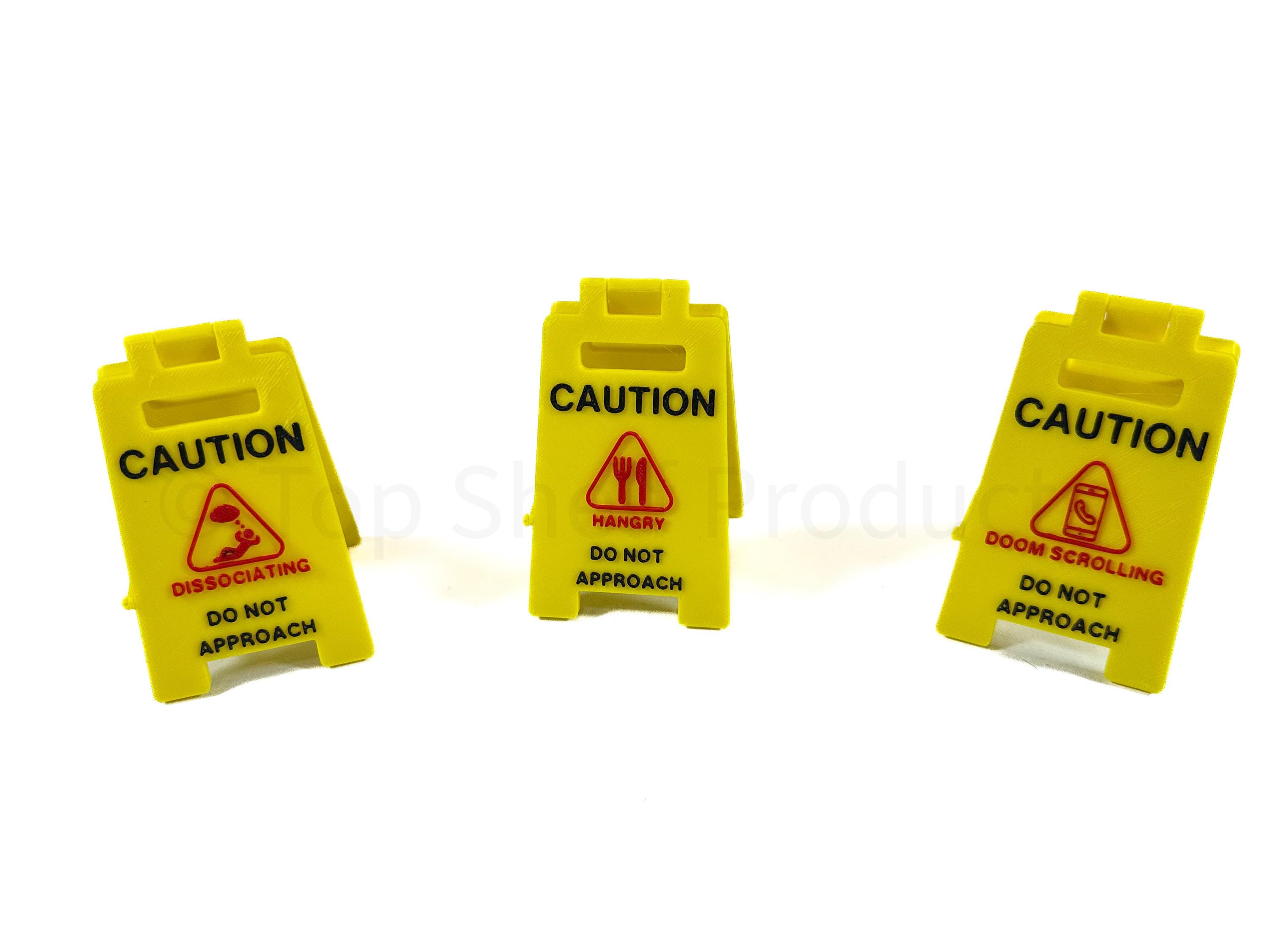 Mini Caution Sign Set – 9 Different Signs – Funny Desk Decor – ADHD ...