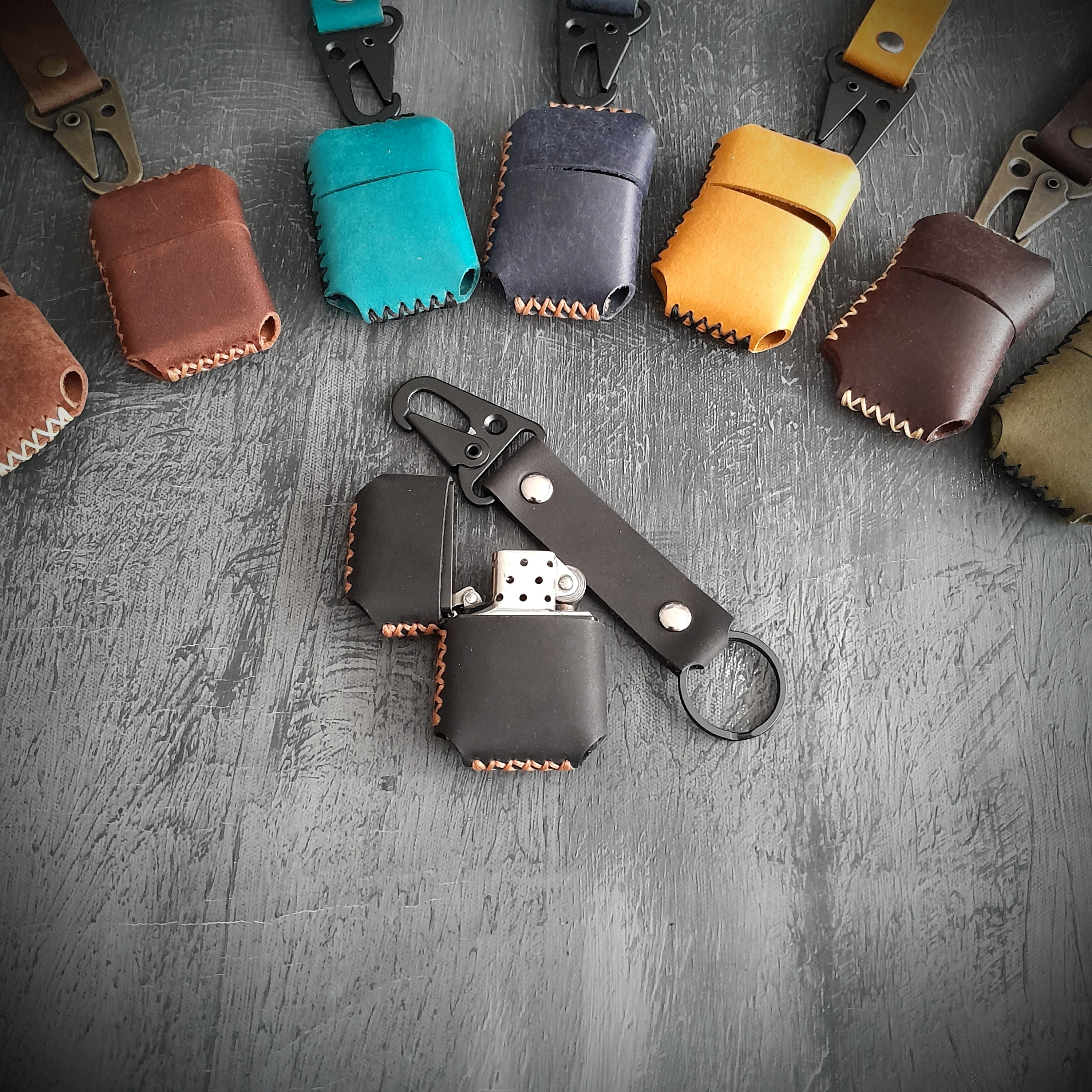 Custom Leather Zippo Case ,zippo Lighter Case Handmade Leather Zippo ...