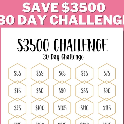 5K 30 Day Challenge PRINTABLE 5000 Savings Challenge Money - Etsy