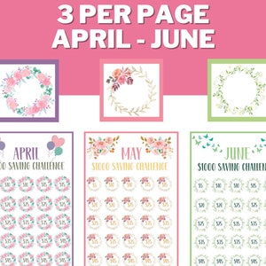 1K 12 Months A6 Mini Savings Challenge Trackers PRINTABLE, Budget ...
