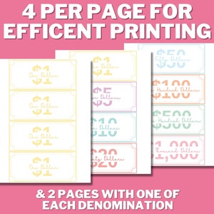 PRINTABLE Money Placeholders for A6 Budget Binders, A6 Cash Envelope ...