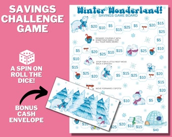 Christmas Holiday Board Game PRINTABLE, Roll the Dice, Cash Envelope ...