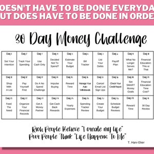 30 Day Money Challenge PRINTABLE, Financial Plan, Money Management ...