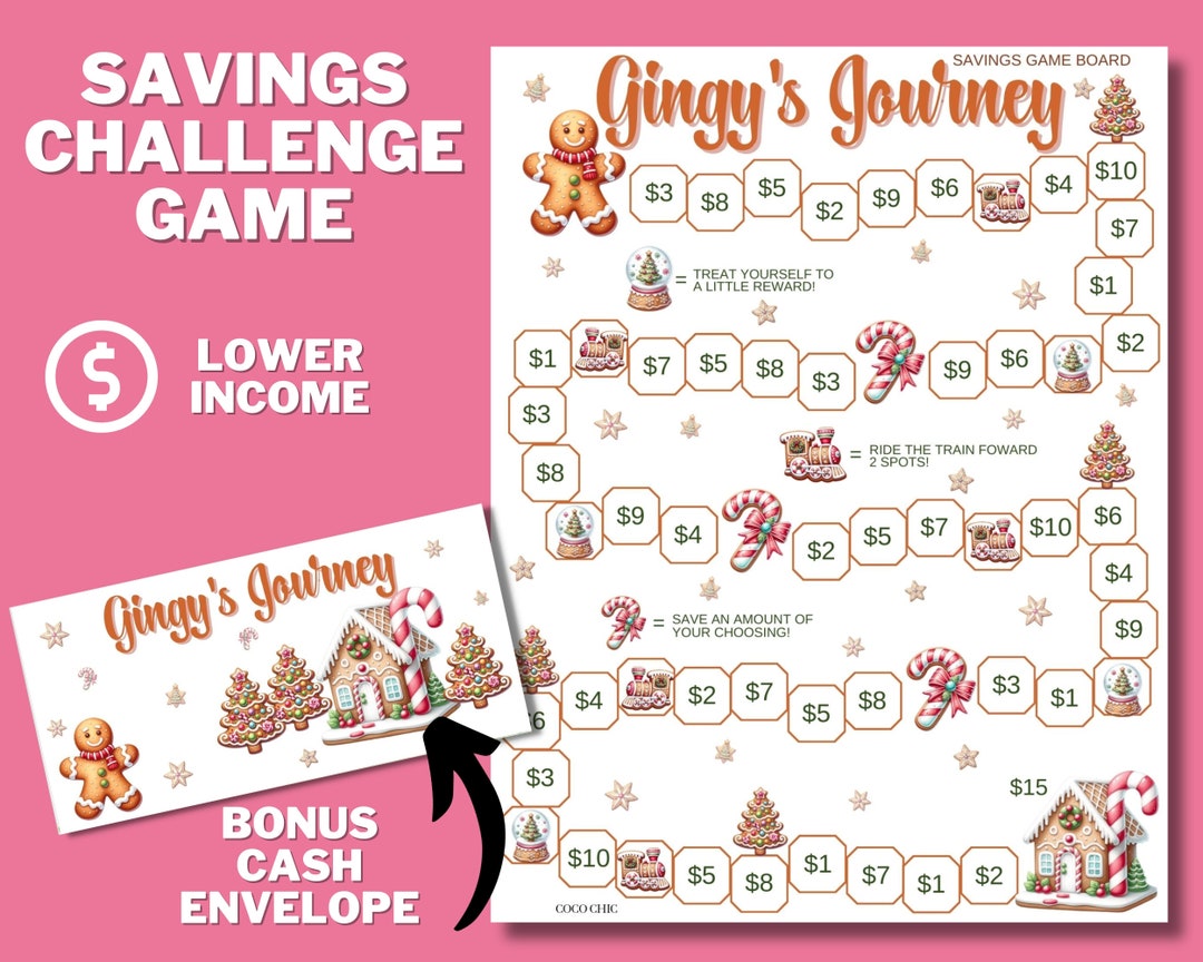 Christmas Holiday Board Game PRINTABLE, Roll the Dice, Cash Envelope ...