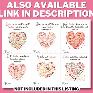 Bible Verse Valentine Cards PRINTABLE, Valentines Scripture Cards ...